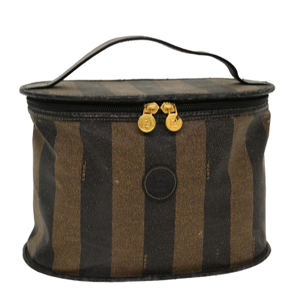 Fendi | Bags | Fendi Pecan Canvas Vanity Cosmetic Pouch Brown Auth ...